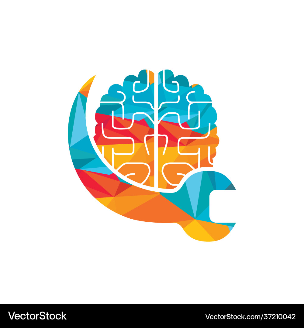 Brain repair logo design Royalty Free Vector Image