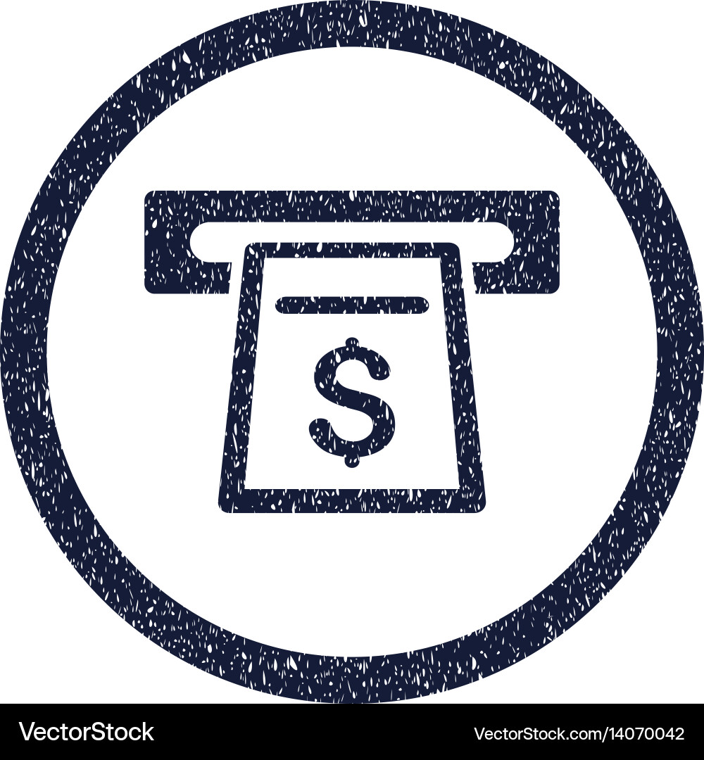 Cash machine rounded grainy icon Royalty Free Vector Image