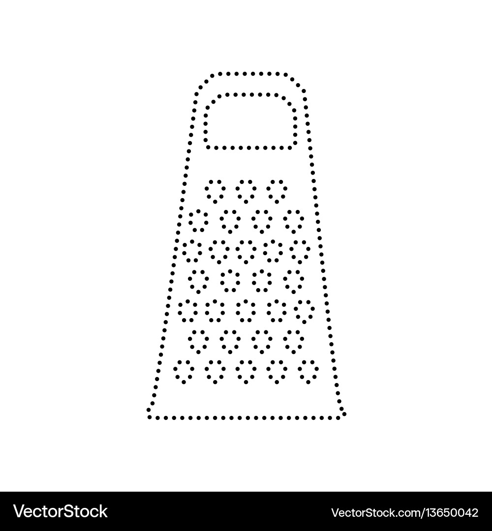 Cheese grater sign black dotted icon Royalty Free Vector