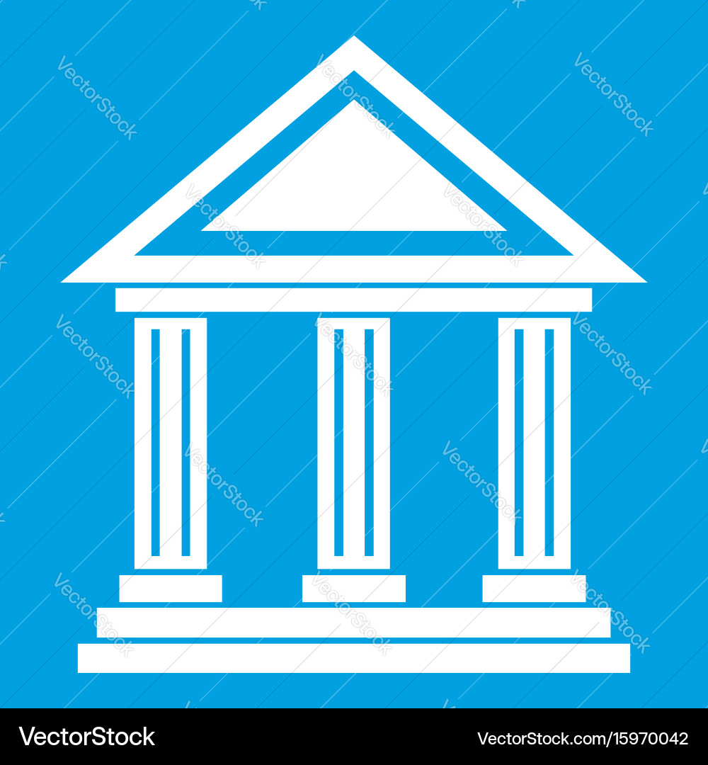 Colonnade icon white Royalty Free Vector Image