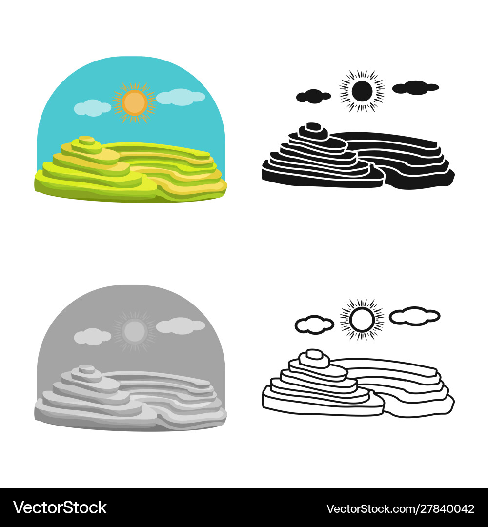 Design rice and field symbol set Royalty Free Vector Image