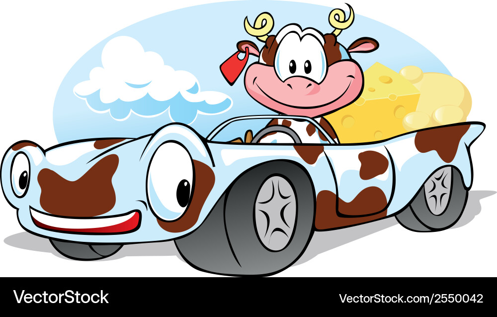 Driving cow Royalty Free Vector Image - VectorStock
