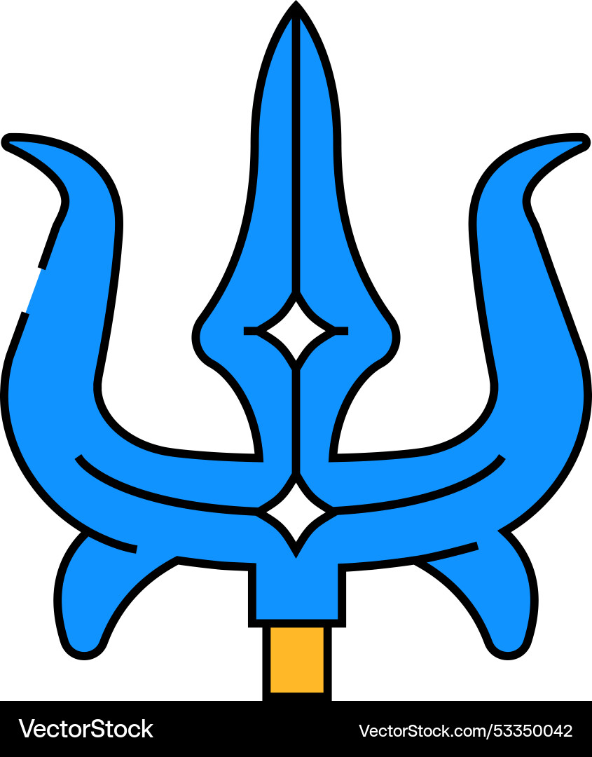Durga trident trishul icon color Royalty Free Vector Image