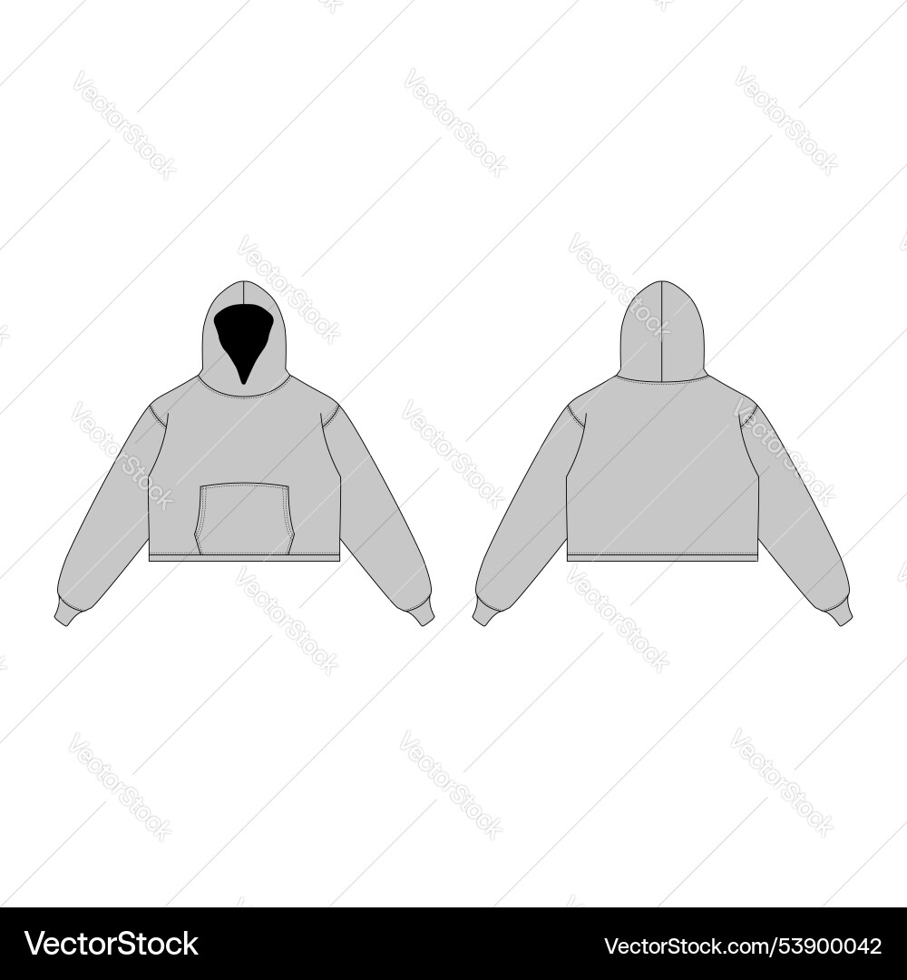 Editable oversized hoodie mockup high-resolution Vector Image