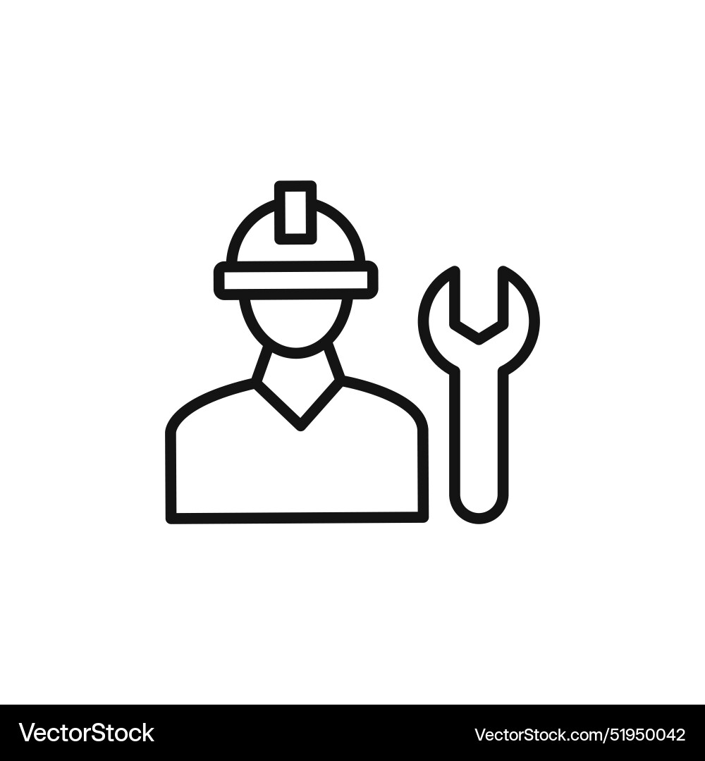 Engeering services logo sign outline Royalty Free Vector