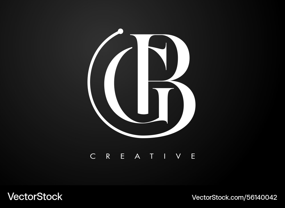 Gb serif letter logo design elegant alphabet Vector Image