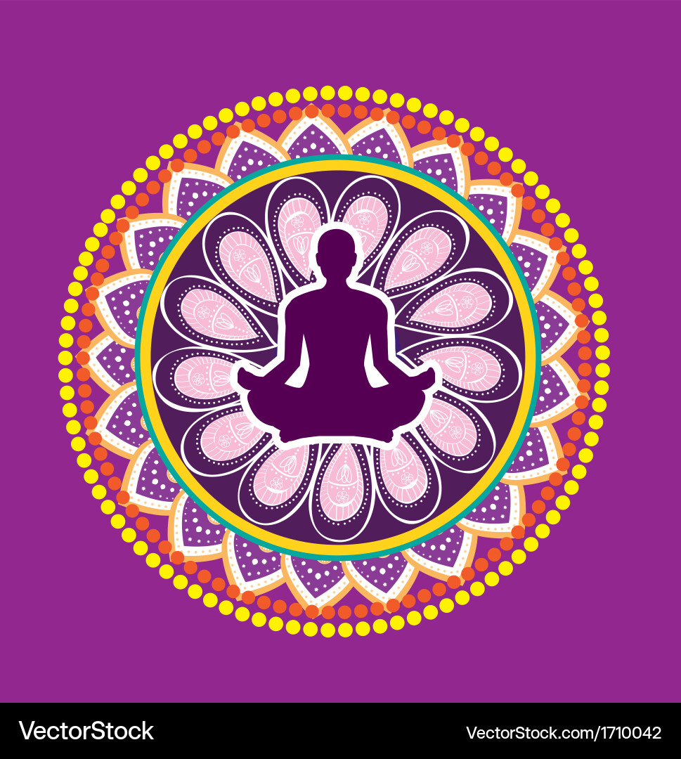 Geometric yoga design Royalty Free Vector Image