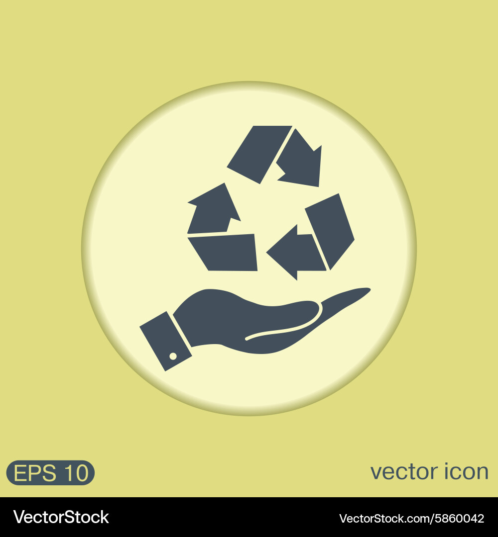 Hand holding recycle symbol Royalty Free Vector Image