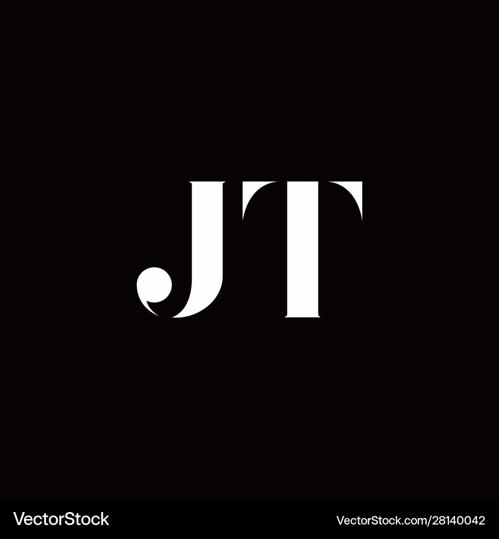 Jt logo letter initial designs template Royalty Free Vector