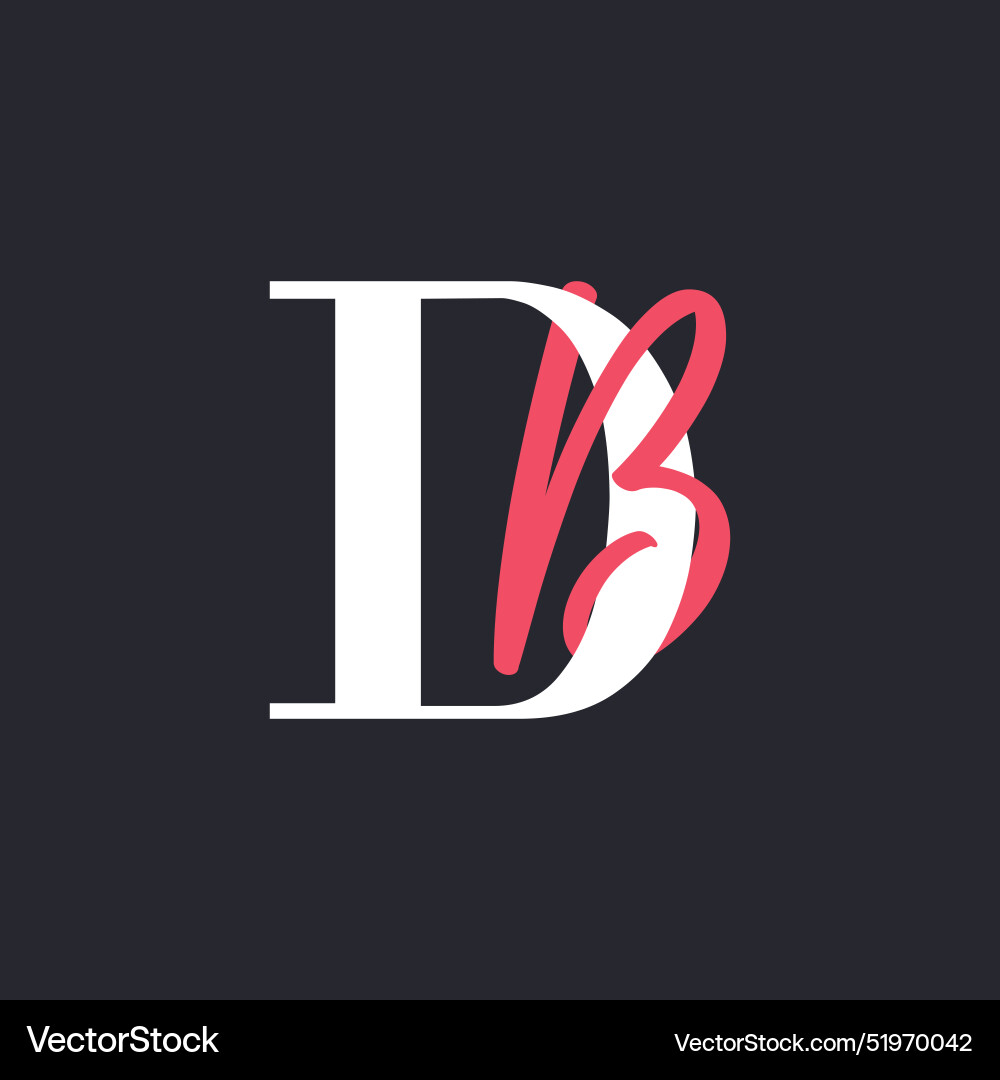 Letter db logo perfectly blended initials Vector Image