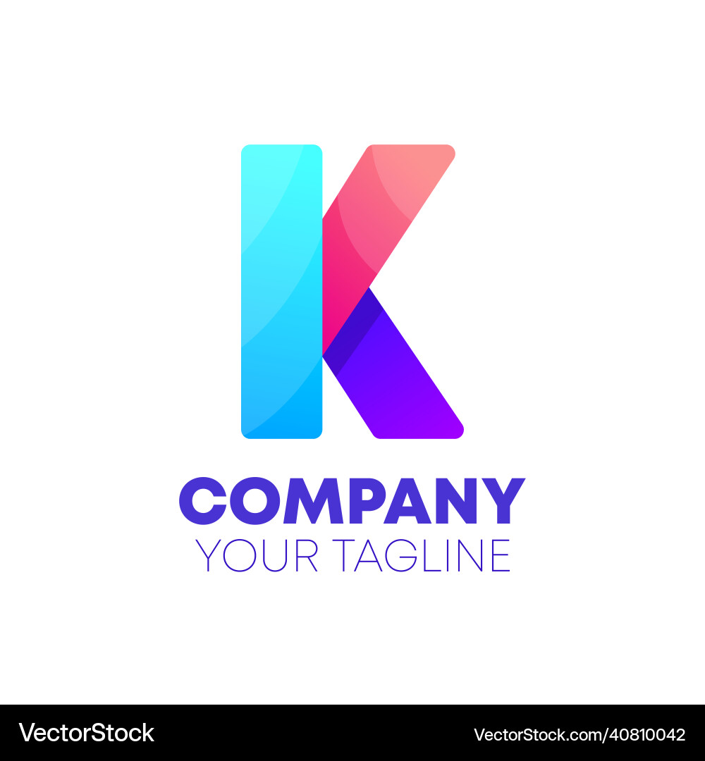 Letter k modern gradient logo design icon Vector Image