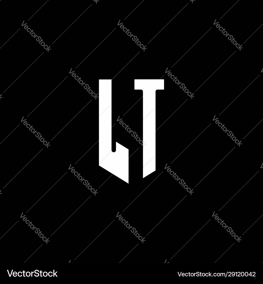 Lt logo monogram with emblem style isolated Vector Image