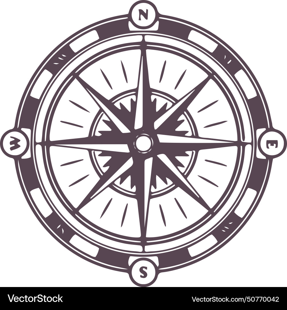 Map wind rose drawing world direction marine Vector Image