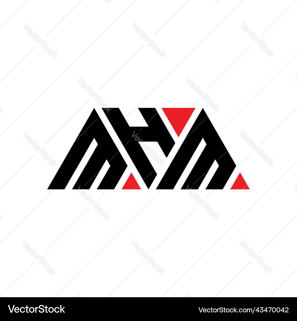 Mhm triangle letter logo design Royalty Free Vector Image