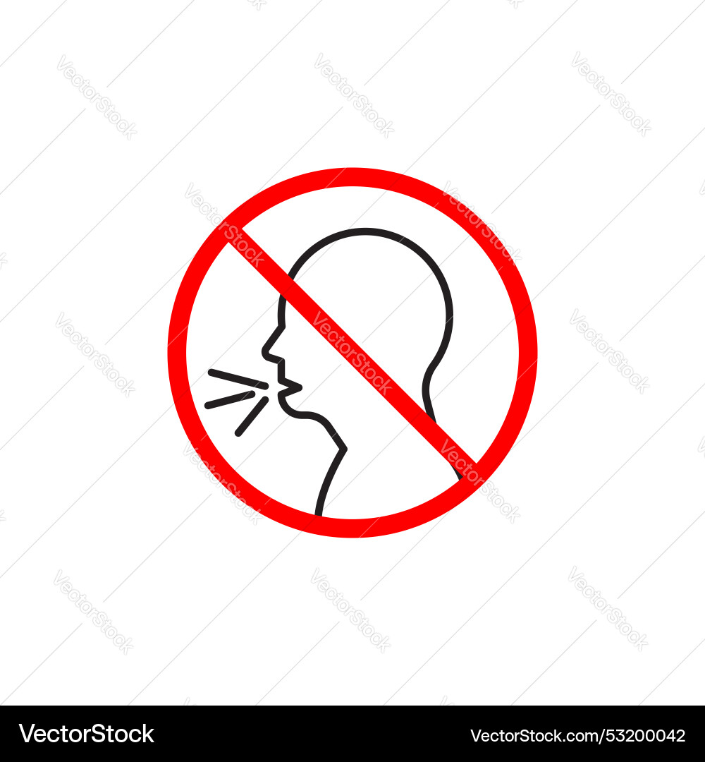No talking sign icon set silence and quiet symbol Vector Image