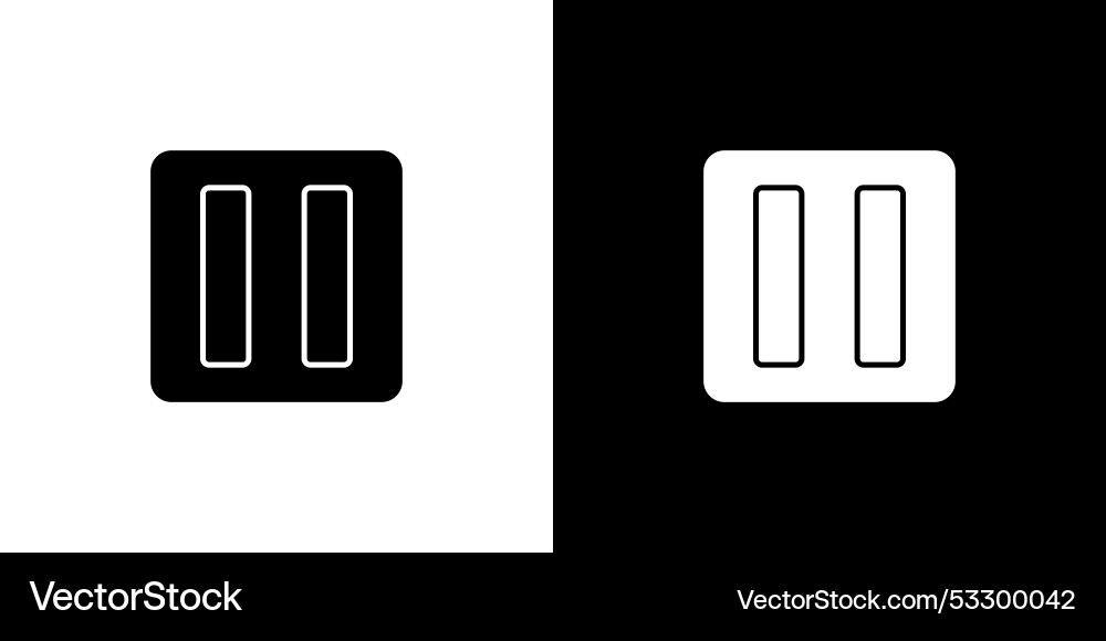 Pause icon outline sign symbol set Royalty Free Vector Image