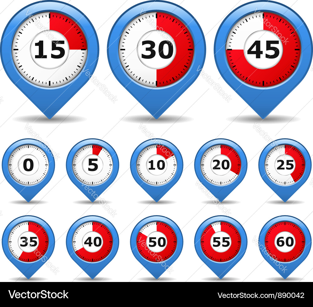 Pointers with timers Royalty Free Vector Image