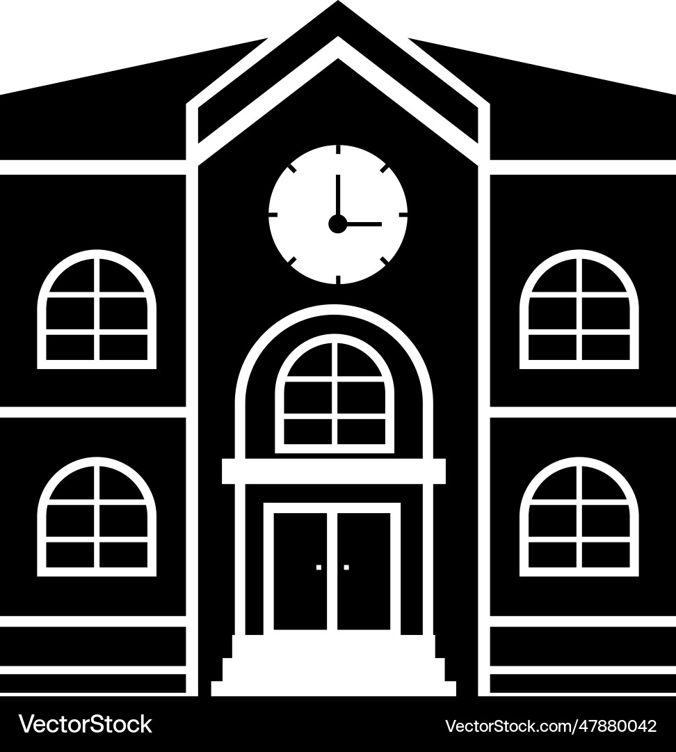 School building svg design Royalty Free Vector Image