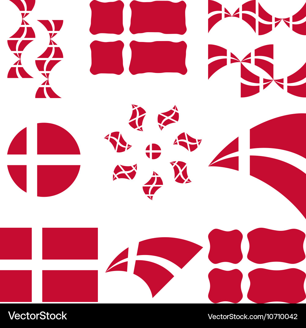 Set of appearances denmark flag Royalty Free Vector Image