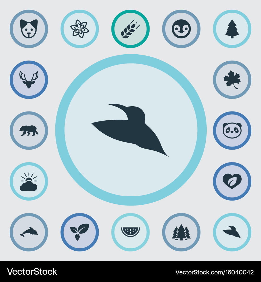 Set of simple nature icons Royalty Free Vector Image