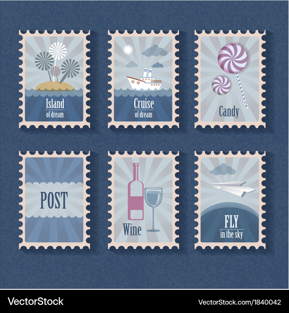 Set of vintage stamp Royalty Free Vector Image