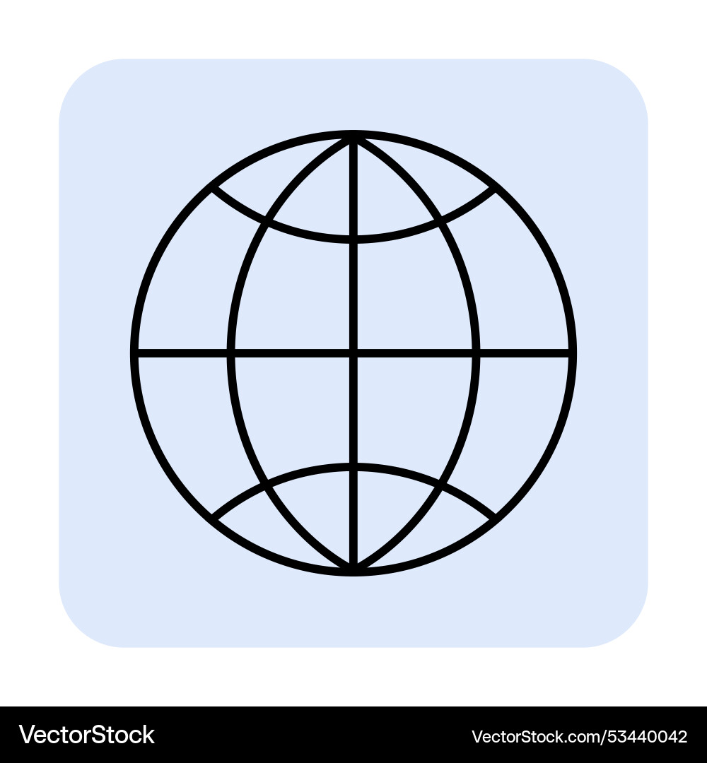 Simplified globe symbol representing global Vector Image