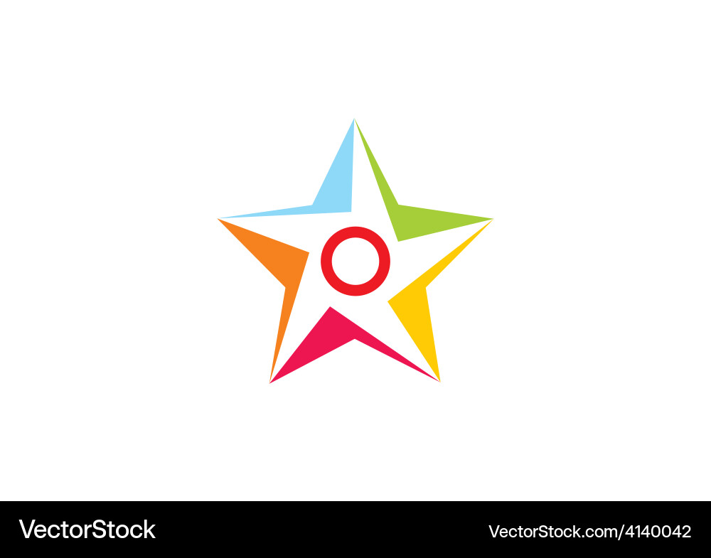 Star shape color logo Royalty Free Vector Image