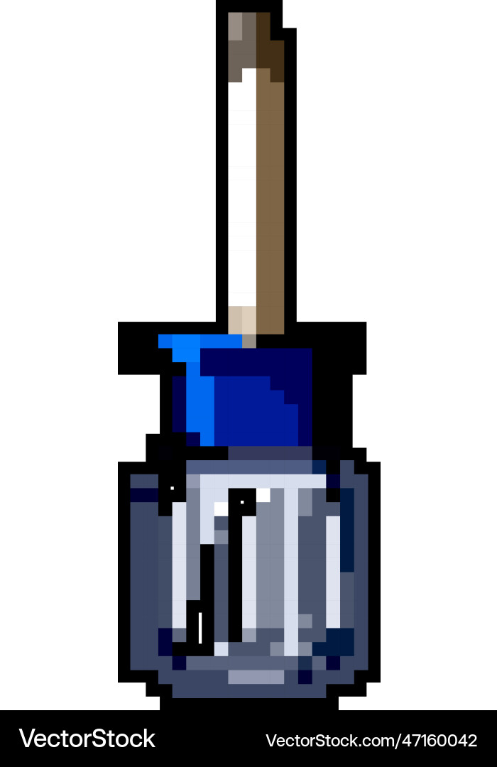 Steel screwdriver tool game pixel art Royalty Free Vector