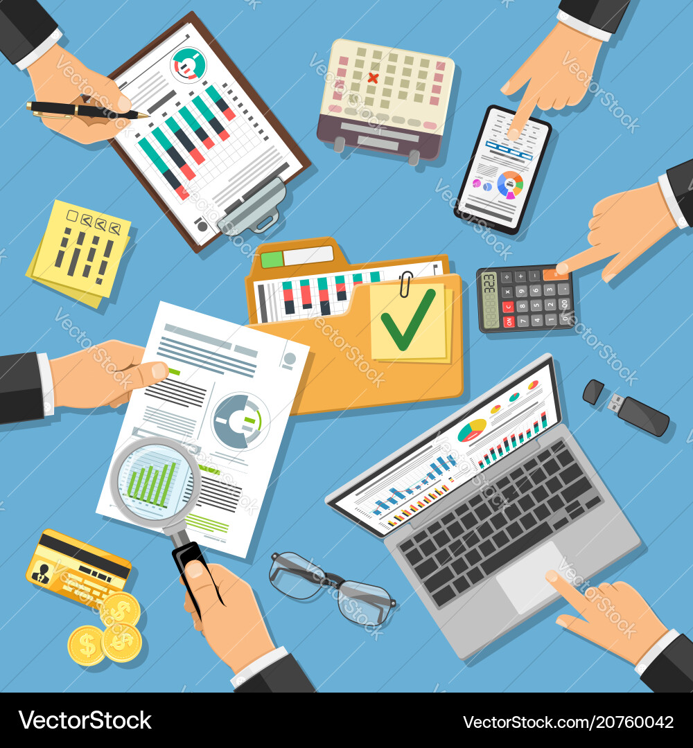 Tax Auditing & Financial Analysis Royalty Free Vector