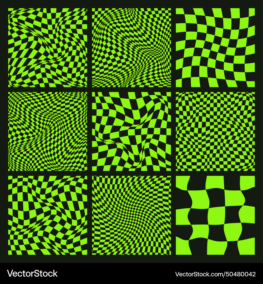 Trendy checkered pattern black and green Vector Image