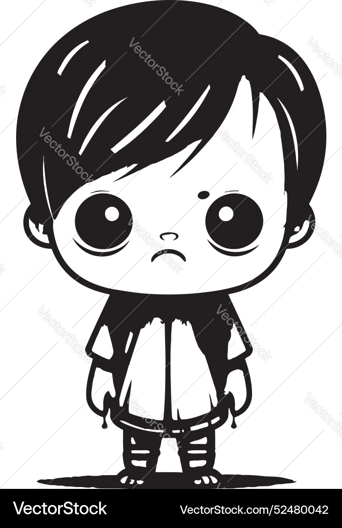 Woeful wayne woeful cartoon boy logo design Vector Image
