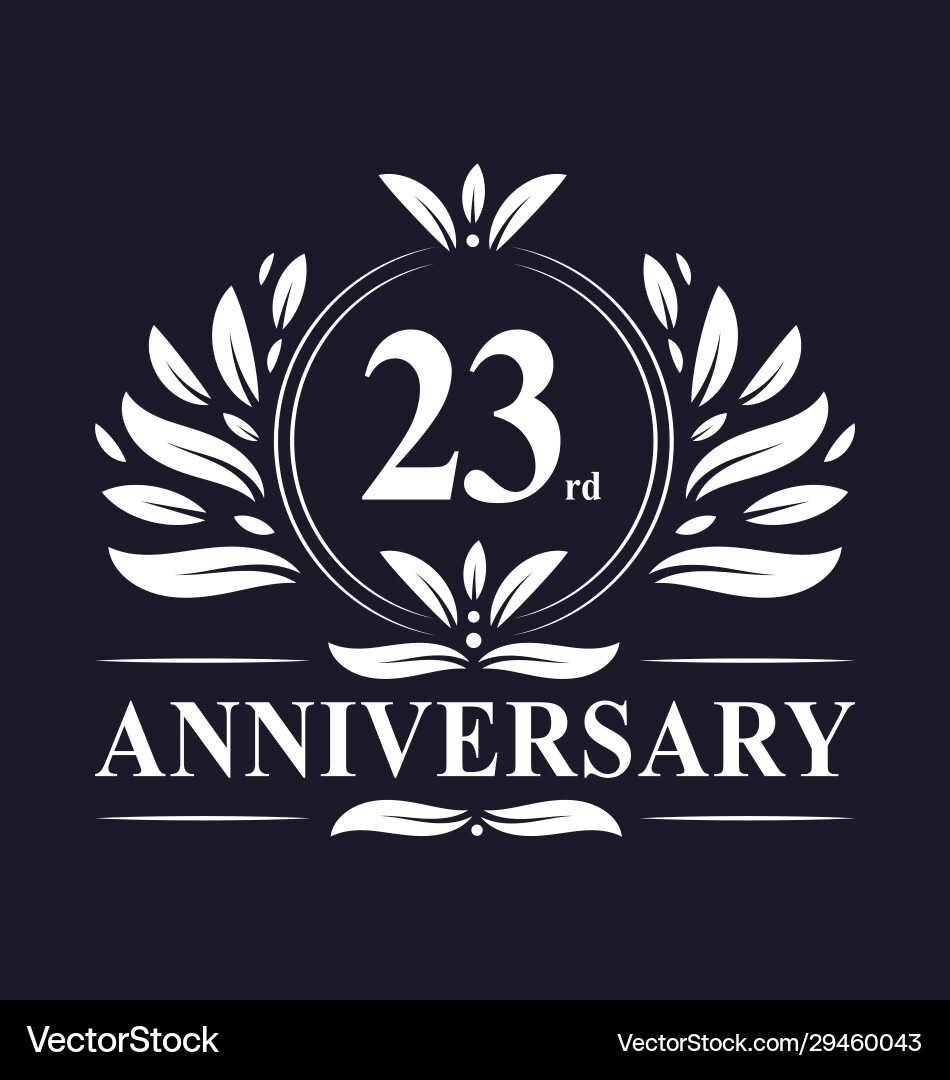 23 years anniversary logo 23rd Royalty Free Vector Image