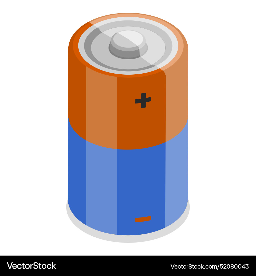 3d isometric flat of battery set Royalty Free Vector Image