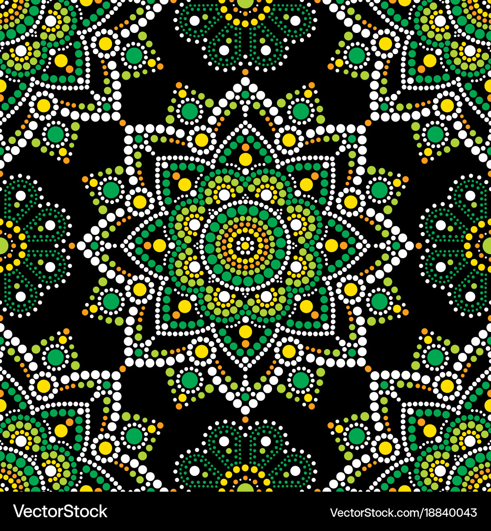 Aboriginal dot painting seamless pattern bohemian Vector Image