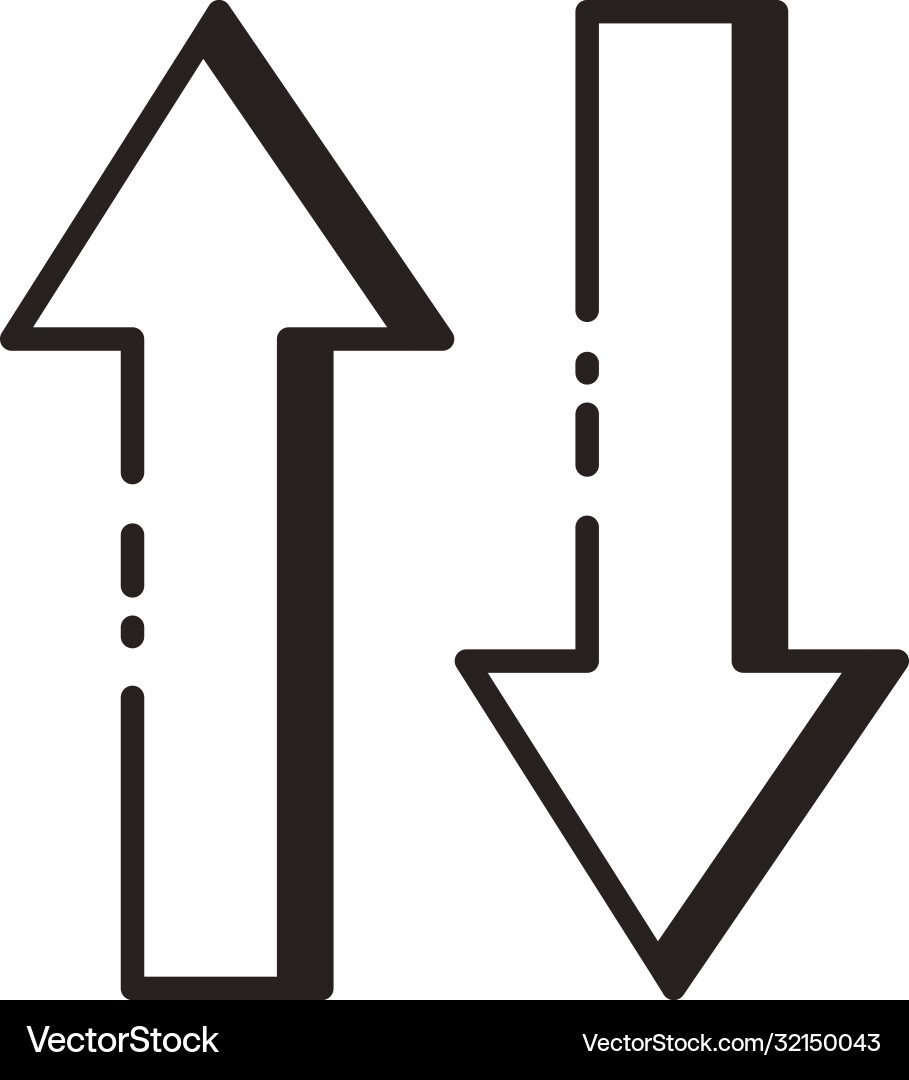 Arrows up and down direction line style icon Vector Image