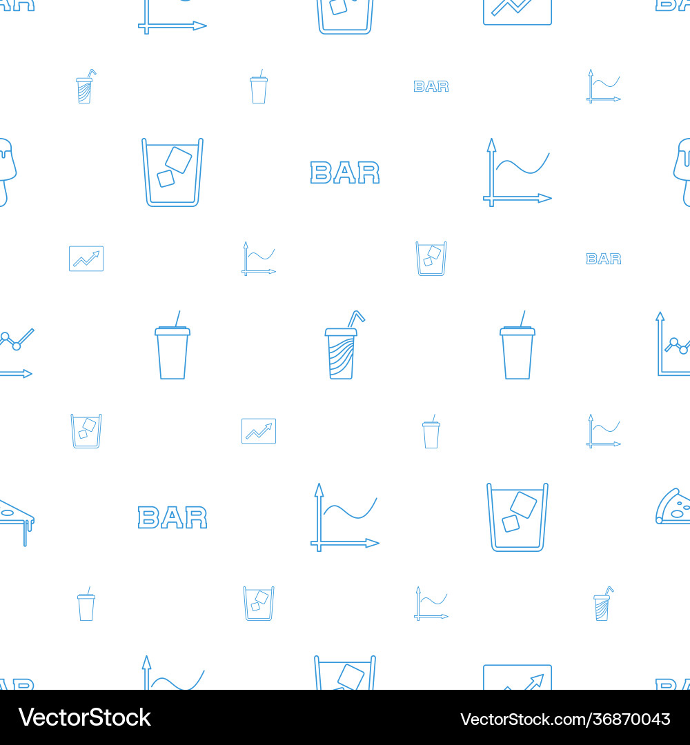 Bar icons pattern seamless white background Vector Image
