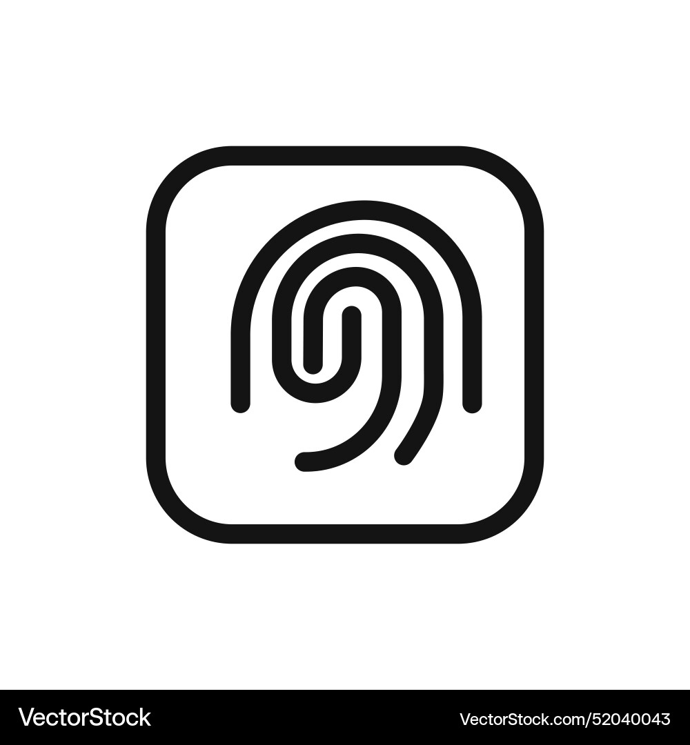 Biometric icon black and white sign Royalty Free Vector