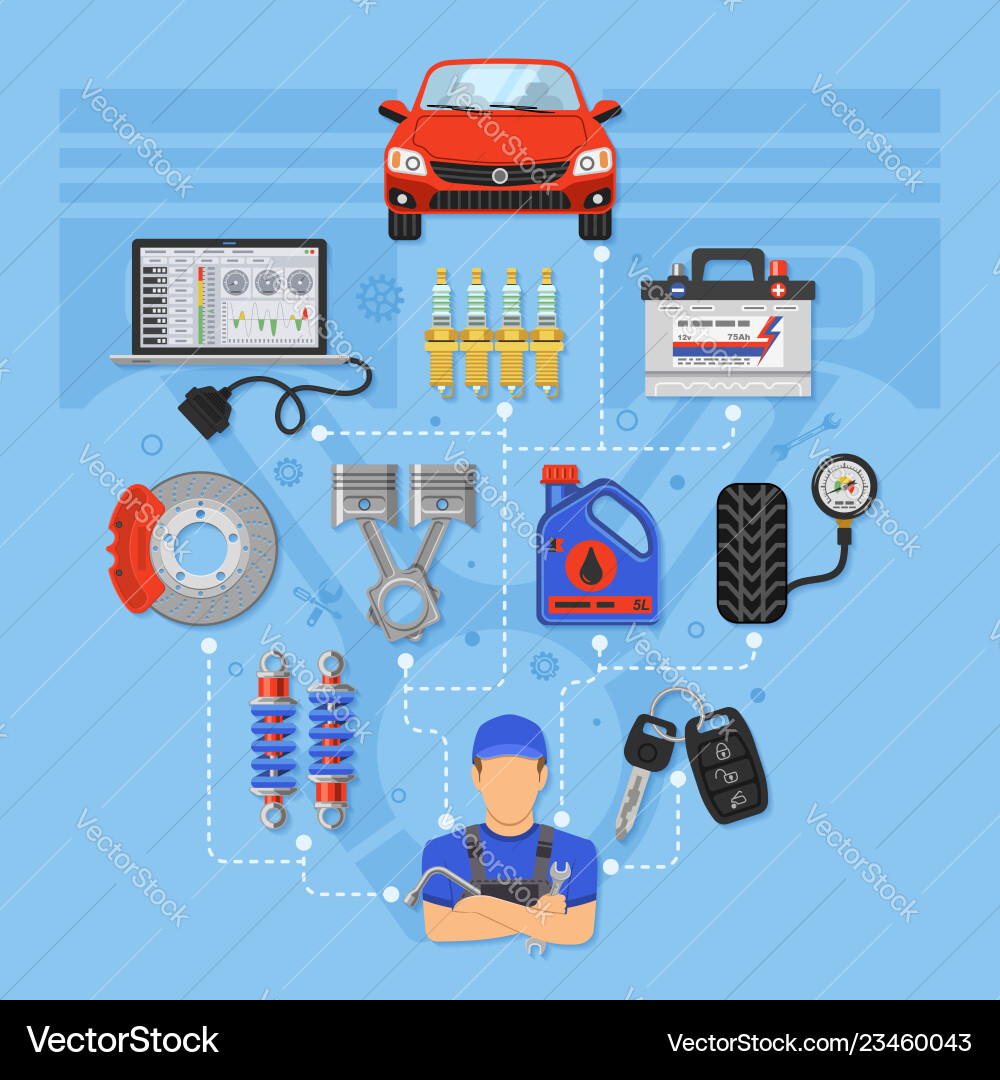 Car service infographics Royalty Free Vector Image