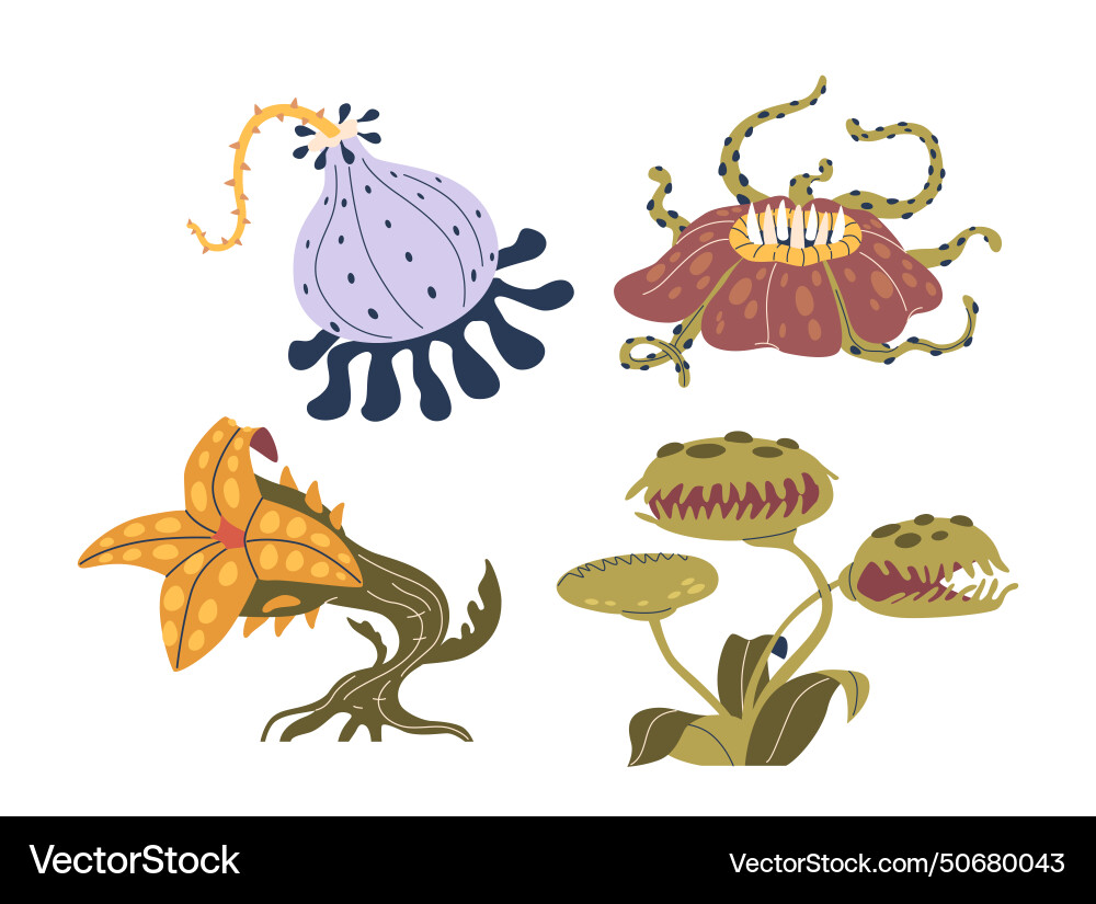 Carnivorous plants unique organisms that capture Vector Image