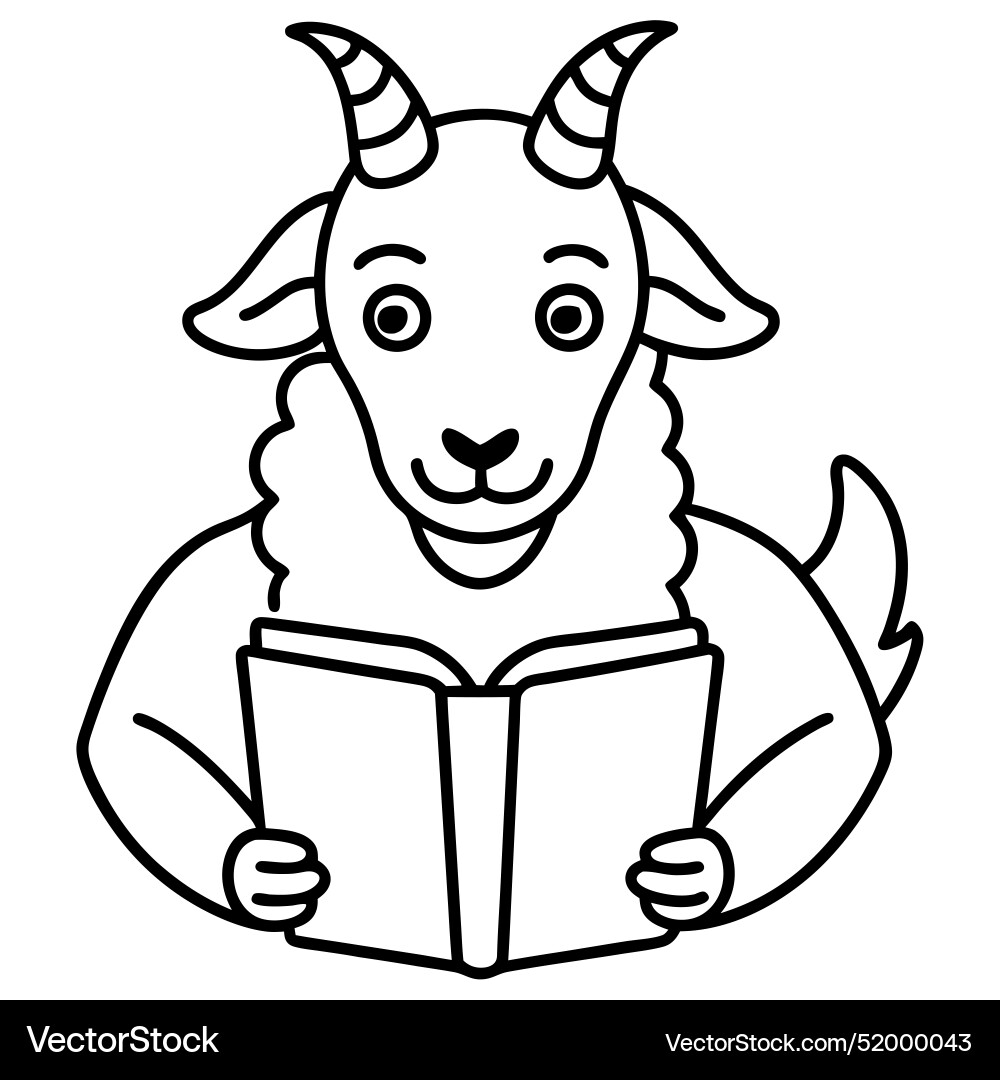 Cashmere goat reading icon Royalty Free Vector Image