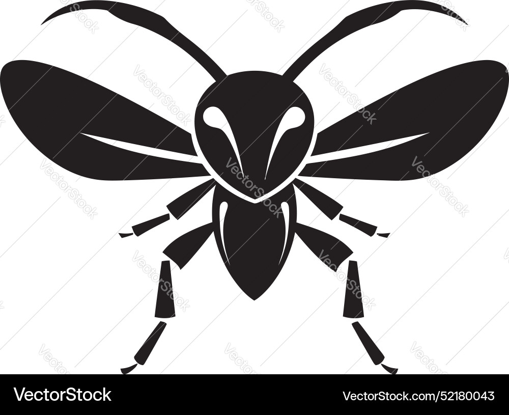 Crafted ferocity hornet mascot black icon Vector Image