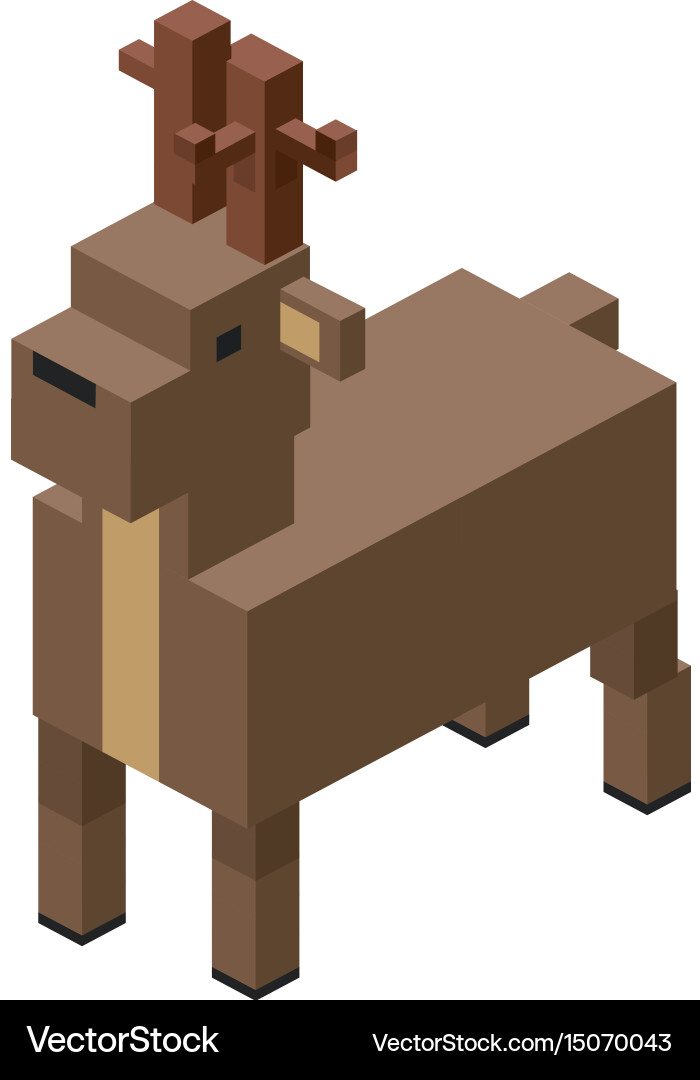 Deer modular animal plastic lego toy blocks Vector Image