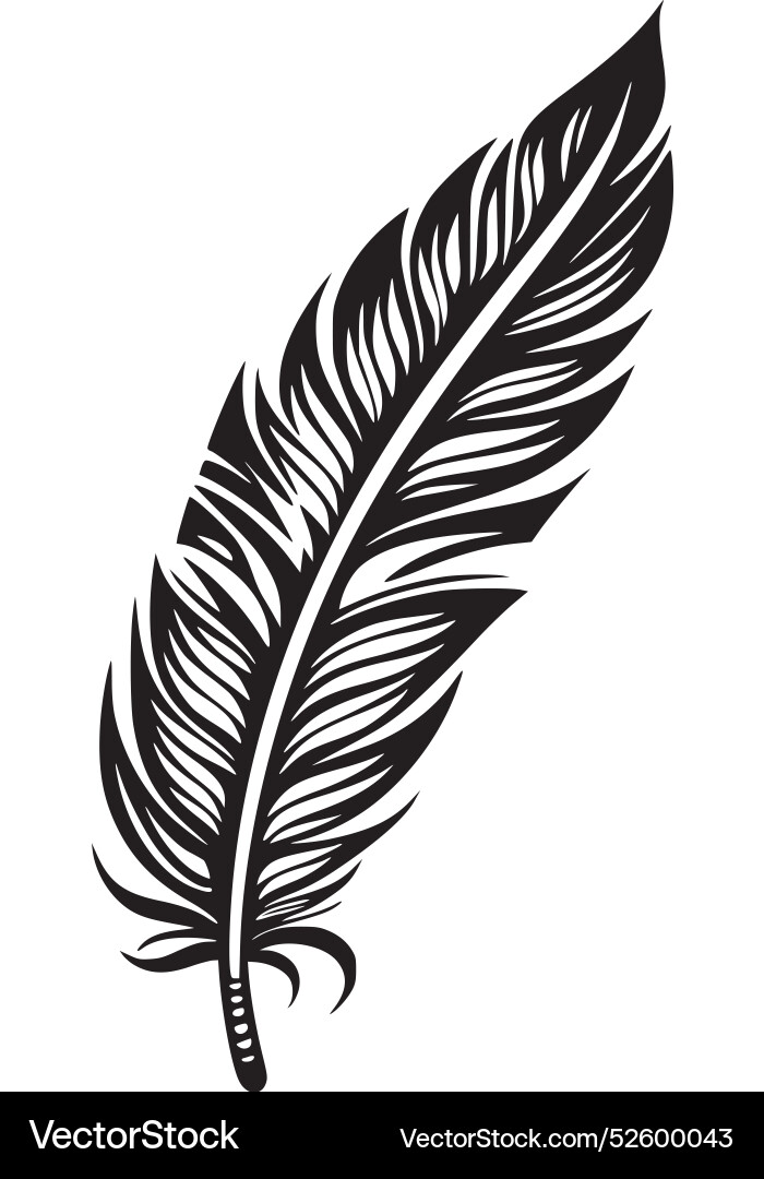 Feather - black and white isolated icon Royalty Free Vector