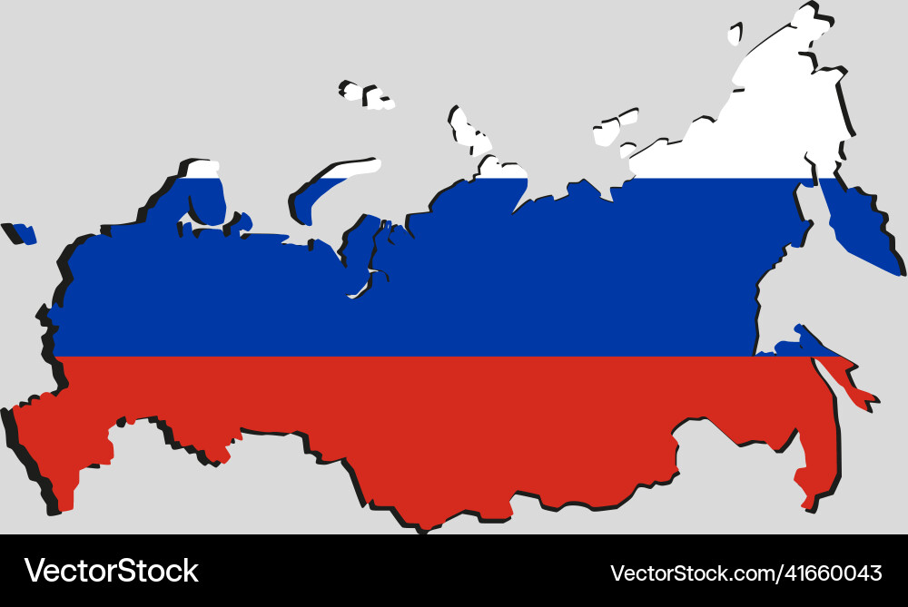 Flag of russia in the form a map concept Vector Image