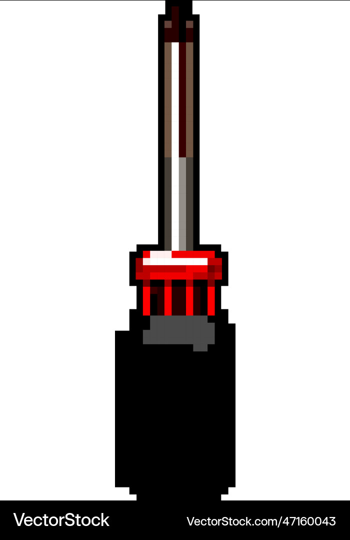Hand screwdriver tool game pixel art Royalty Free Vector