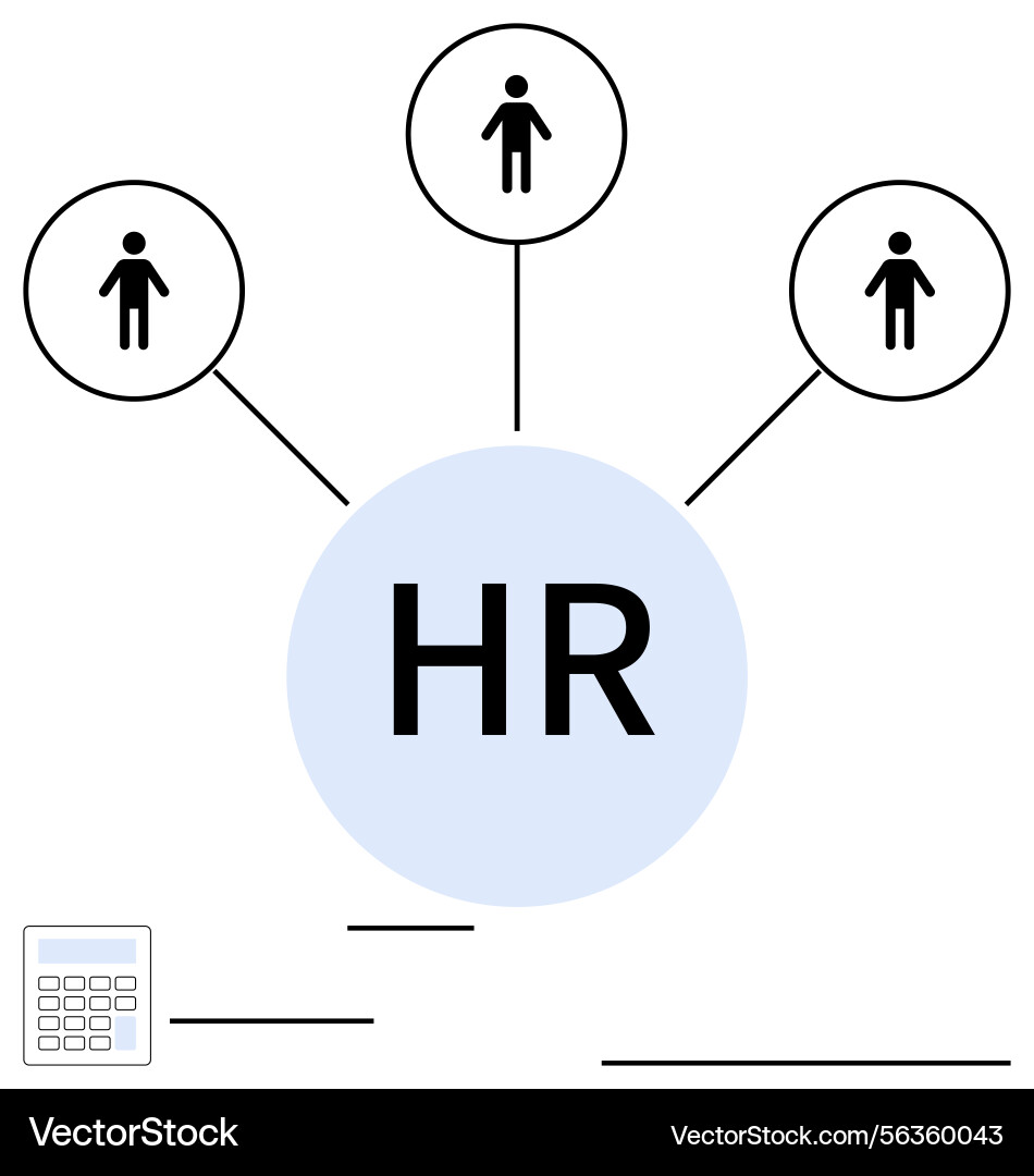 Hr management concept with employee network and Vector Image