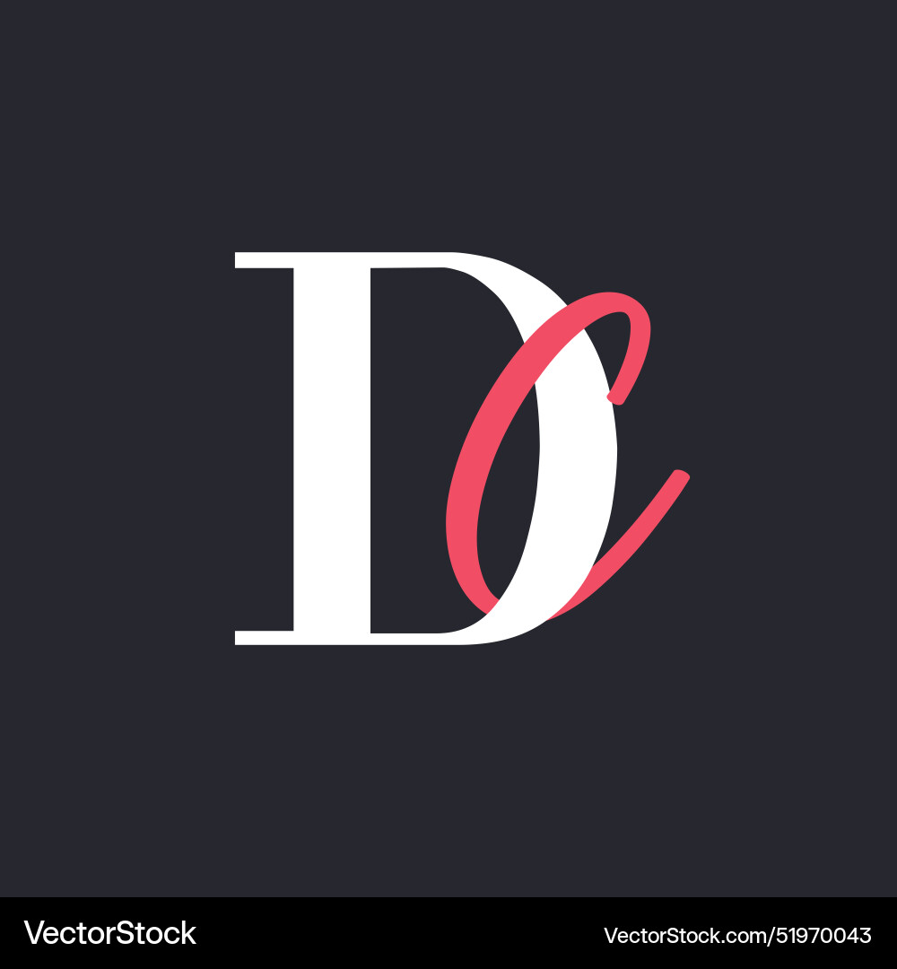 Letter dc logo perfectly blended initials Vector Image