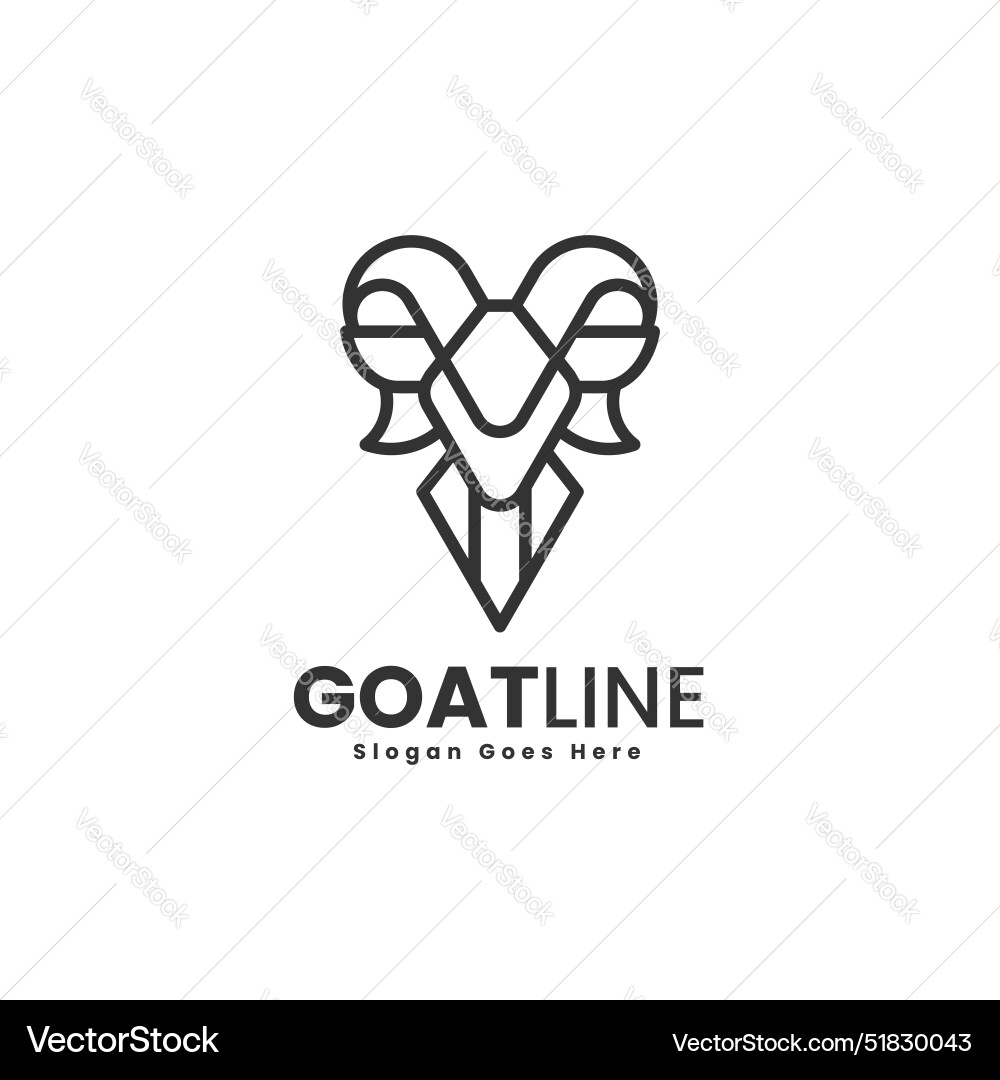 Logo goat line art style Royalty Free Vector Image