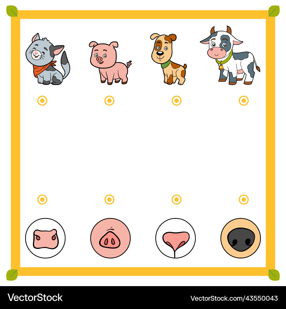 Matching game education for children find Vector Image