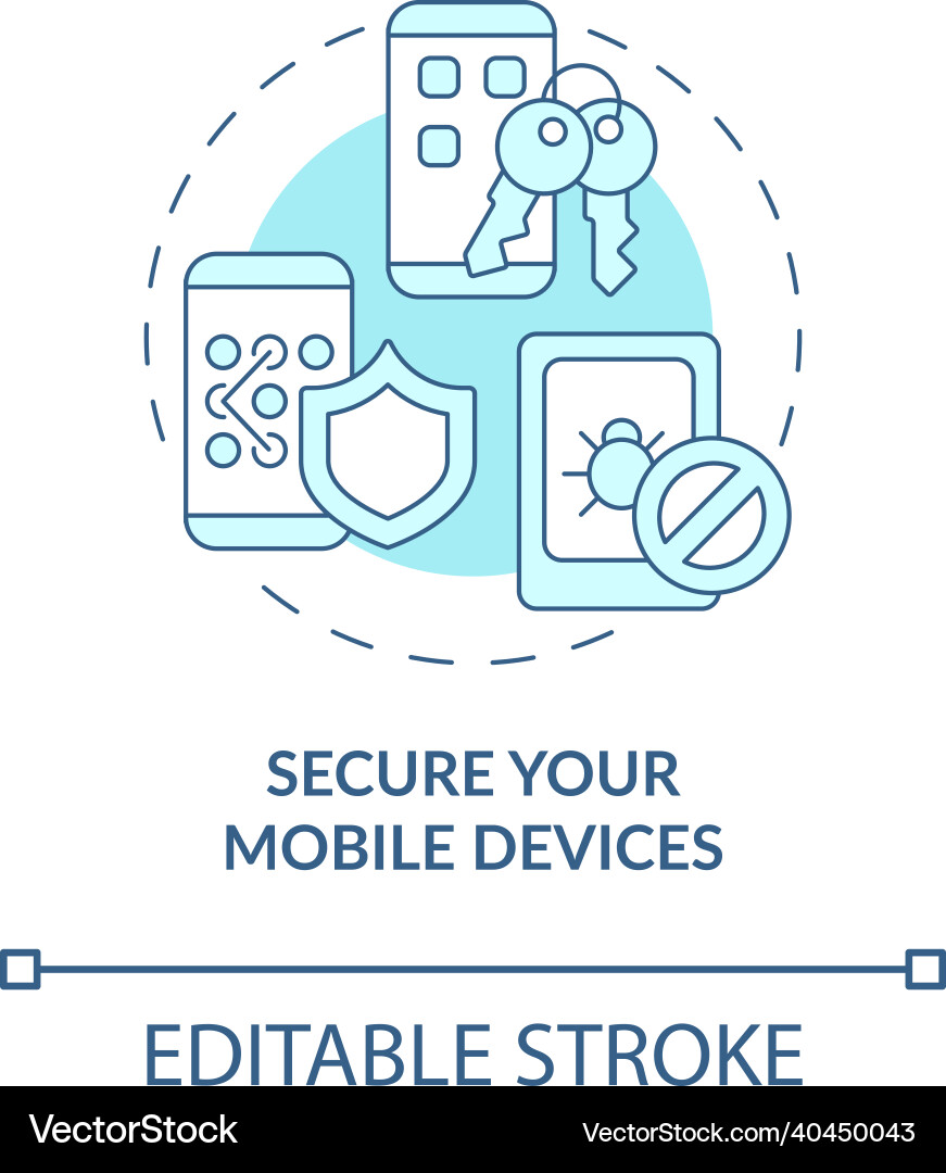 Mobile devices online protection concept icon Vector Image